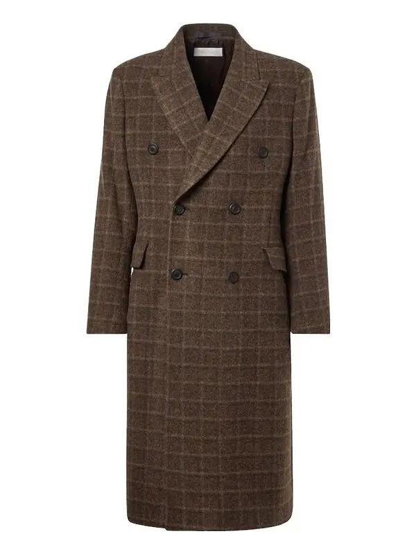 Our Legacy Whale Checked Virgin Wool Coat - Brown