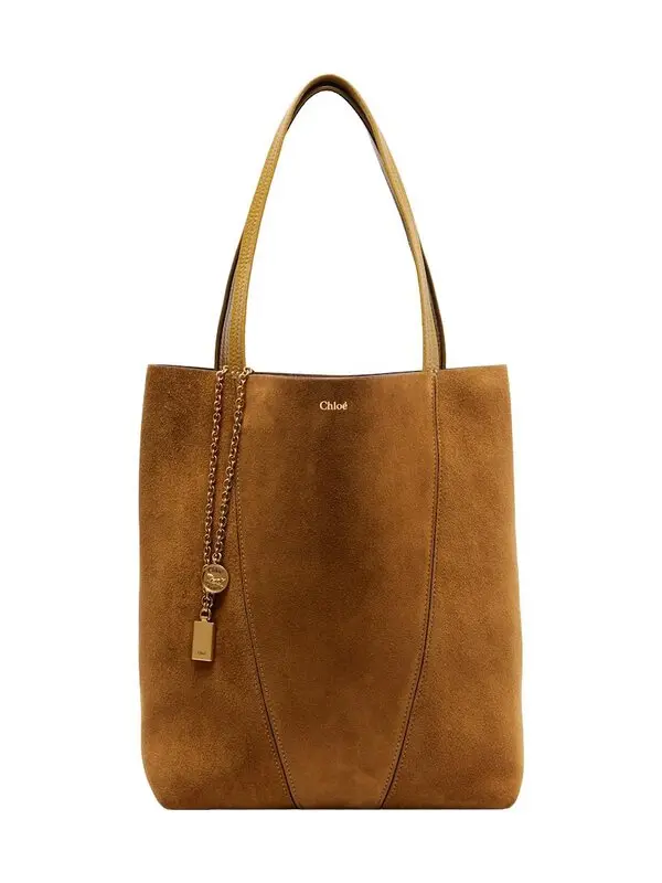 Chloé Spin Medium Suede Tote - Brown