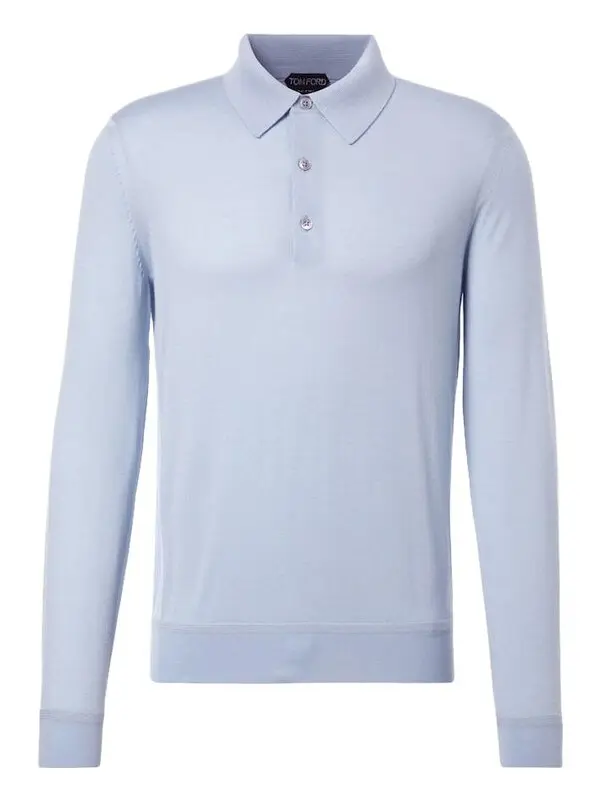 TOM FORD Cashmere And Silk Polo Sweater - Blue