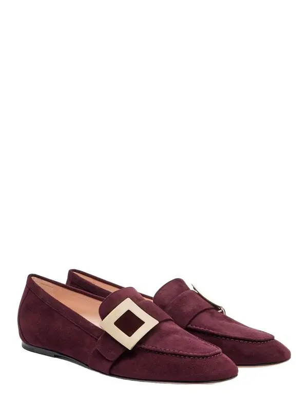 ROGER VIVIER Suede Loafers - Burgundy