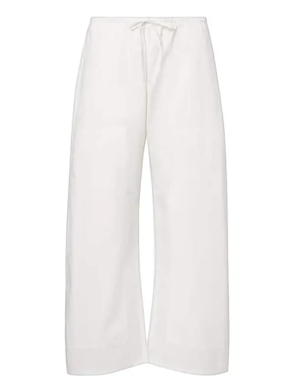 LESET Kyoto Cotton Barrel-leg Pants - White