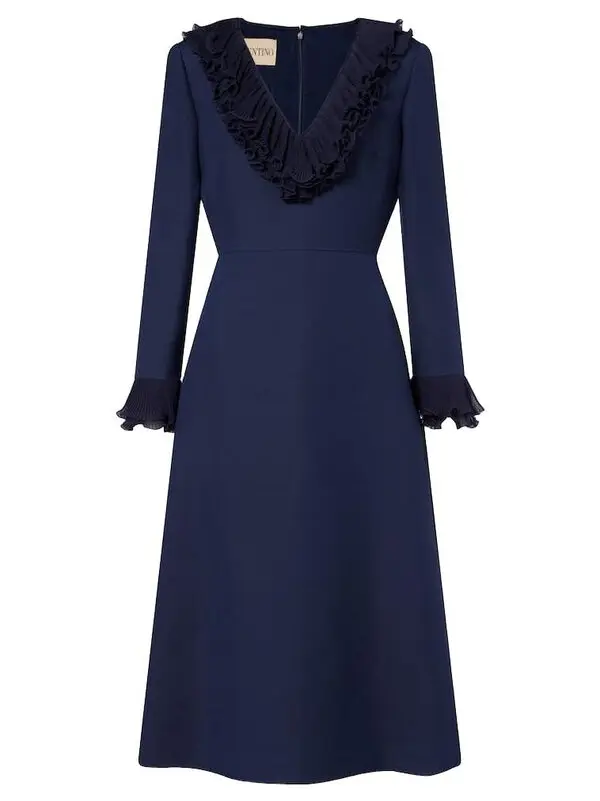 Valentino Garavani Crepe Couture Bow-detail Midi Dress - Blue