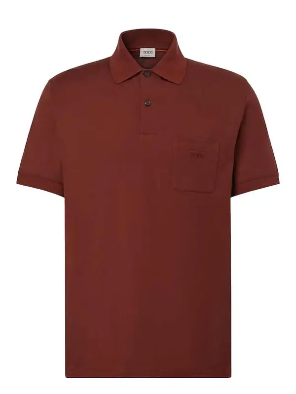 TOD'S Logo Cotton Polo Shirt - Red