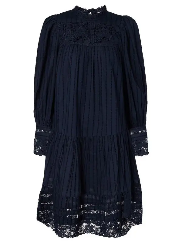 Ulla Johnson Lace And Cotton Minidress - Blue