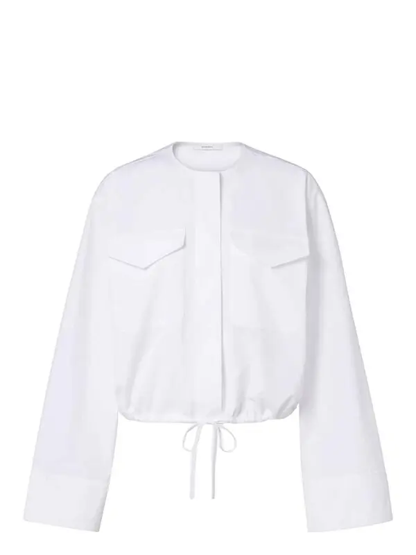 Givenchy Logo Cropped Cotton Poplin Shirt - White