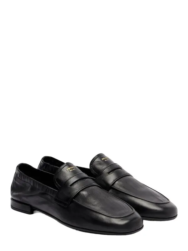 Prada Leather Loafers - Black