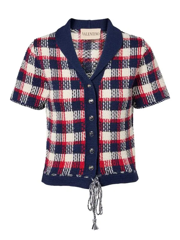Valentino Garavani Checked Cotton Cardigan - Multicoloured