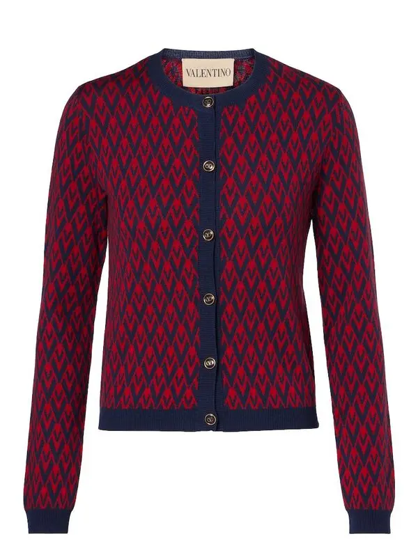 Valentino Garavani Virgin Wool Cardigan - Blue