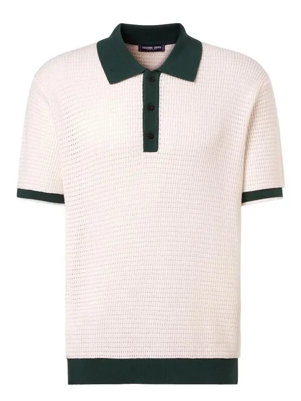 Frescobol Carioca Vidal Pointelle Cotton Polo Shirt - White