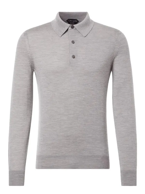 TOM FORD Cashmere And Silk Polo Sweater - Grey