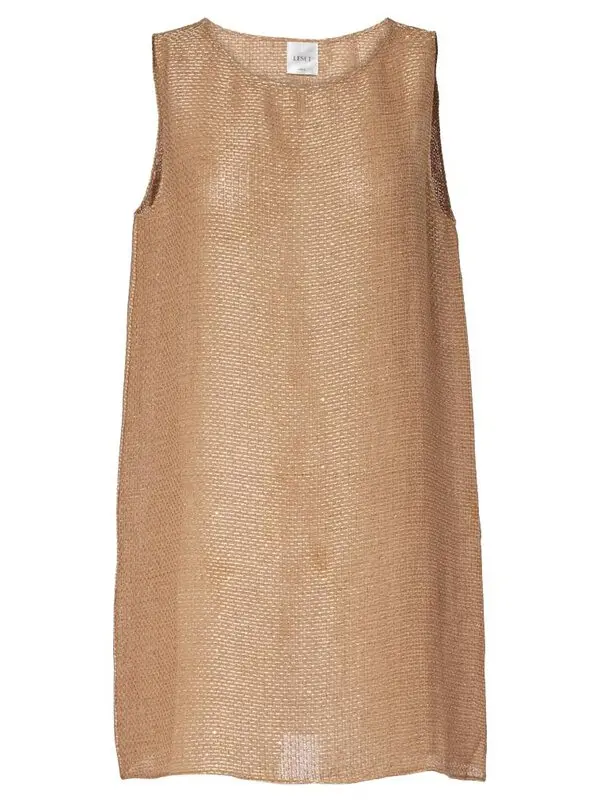 LESET Stella Sequined Linen-blend Minidress - Gold