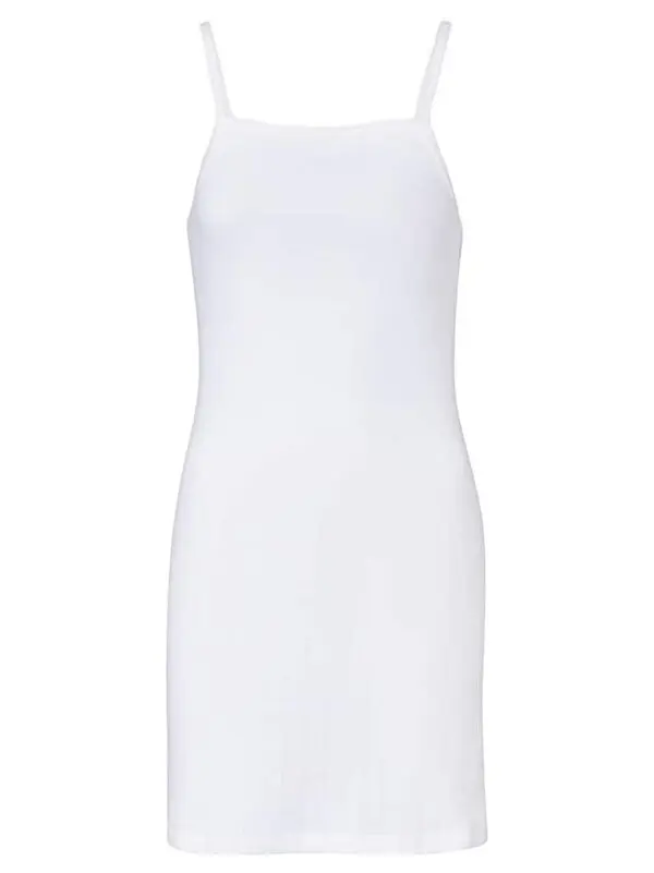 LESET Pointelle Cotton Minidress - White