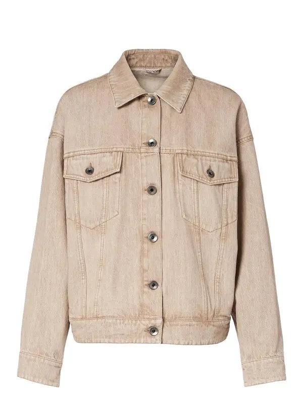 Brunello Cucinelli Denim Trucker Jacket - Beige