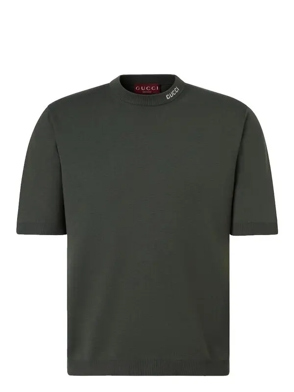 Gucci Logo Silk And Cotton T-shirt - Green