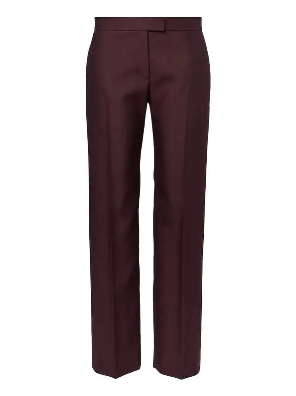 Khaite Callen Wool And Silk Straight Pants - Burgundy