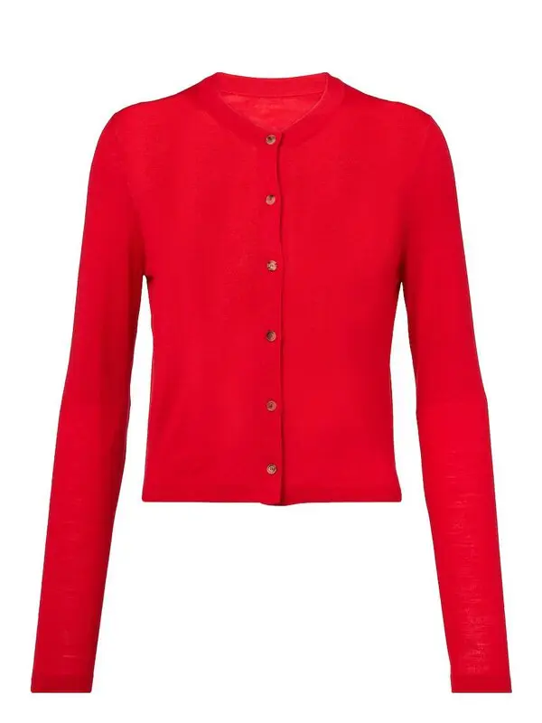 Khaite Brieta Wool-blend Cardigan - Red