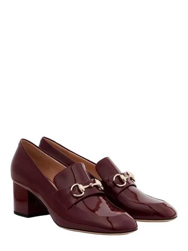 Gucci Lady Horsebit Leather Loafer Pumps - Burgundy