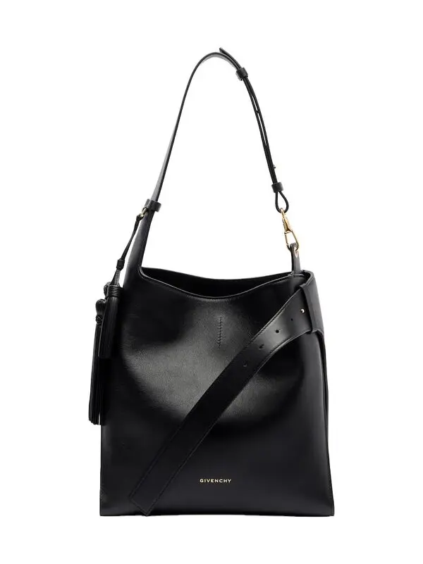 Givenchy Belted Medium Leather Hobo Bag - Black