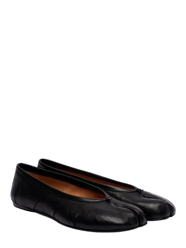 MAISON MARGIELA Tabi Leather Ballet Flats - Black