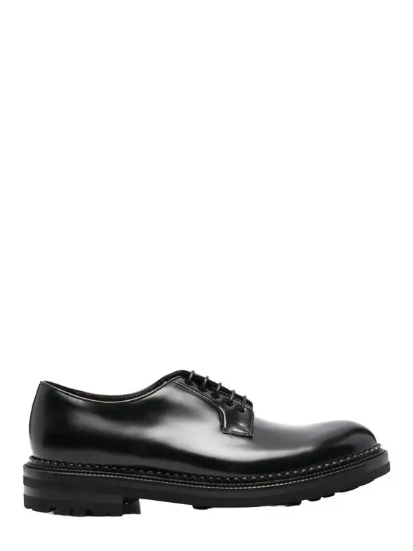 CENERE GB Patent Leather Derby Shoes - Black