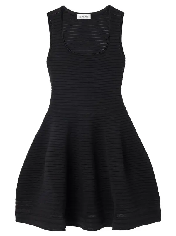 Simkhai Lottie Ribbed Mini Dress - Black
