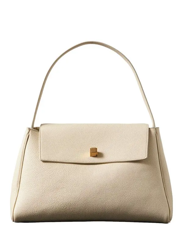 Khaite Audrey Textured-leather Tote - Ivory