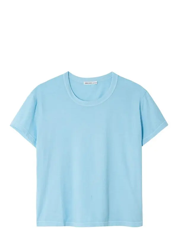 JAMES PERSE Cropped Cotton-jersey T-shirt - Blue