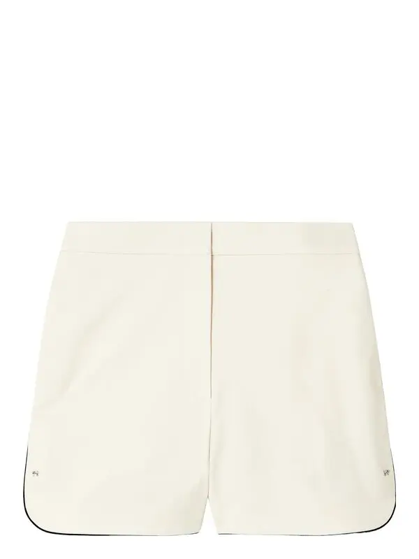 Max Mara Orbita Embellished Cotton-blend Canvas Shorts - White