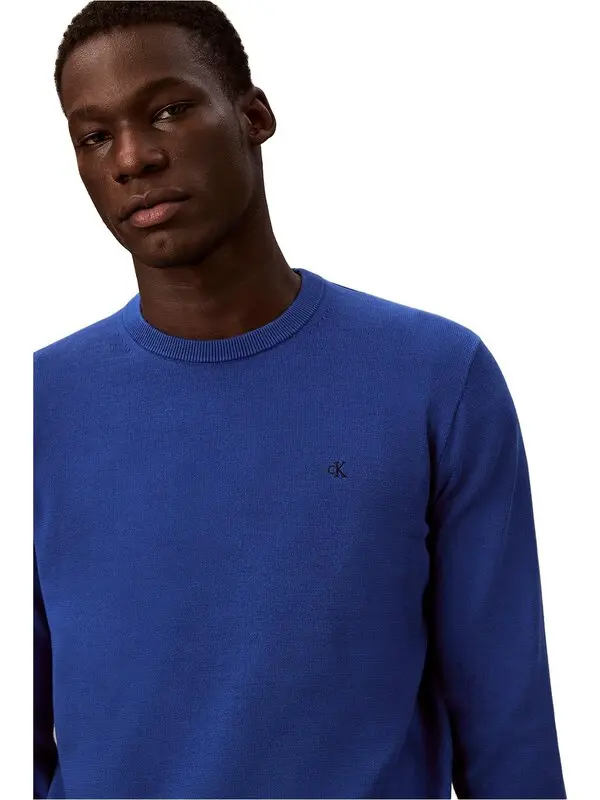 Calvin Klein Classic Fit Cotton Sweater - Admiral Blue
