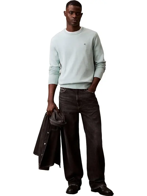 Calvin Klein Classic Fit Cotton Sweater - Harbor Gray