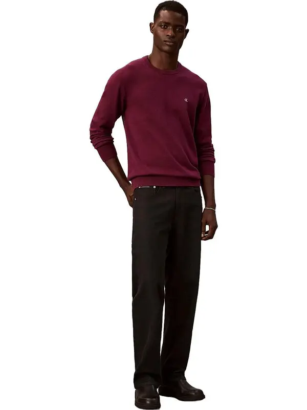 Calvin Klein Classic Fit Cotton Sweater - Hot Berry