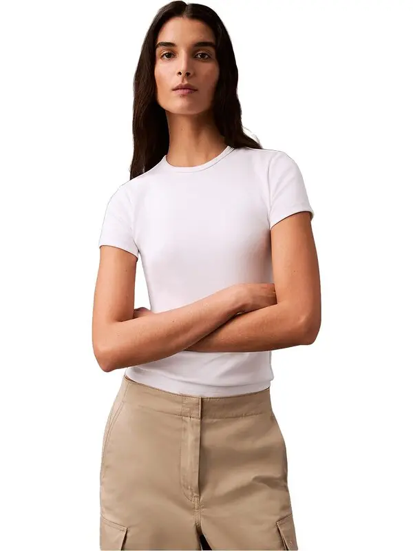 Calvin Klein Cotton Contour Rib T-shirt - Brilliant White