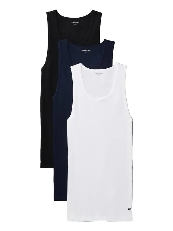 Calvin Klein Cotton Classics 3-pack Tank Top - Black/shoreline/white