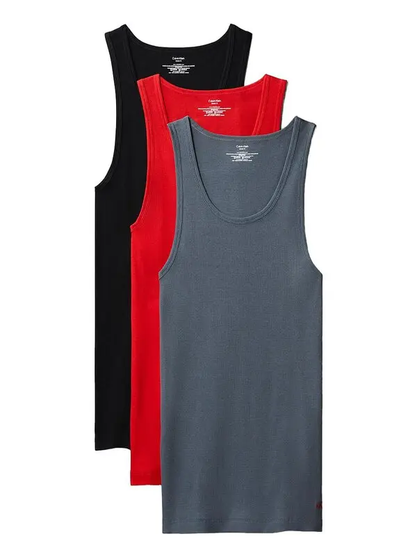 Calvin Klein Cotton Classics 3-pack Tank Top - Turbulence / Adrenaline Rush / Black