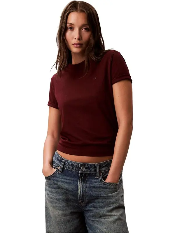 Calvin Klein Archive Logo T-shirt - Merlot