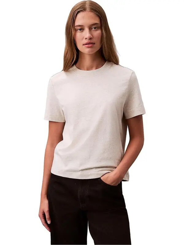 Calvin Klein Archive Logo T-shirt - Vanilla Heather