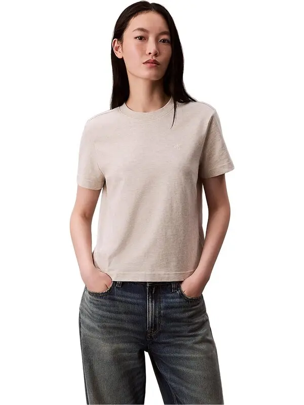 Calvin Klein Archive Logo T-shirt - Vanilla Heather