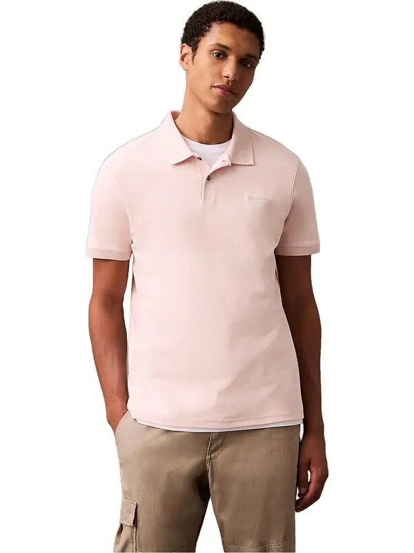 Calvin Klein Liquid Touch Polo Shirt - Silver Peony
