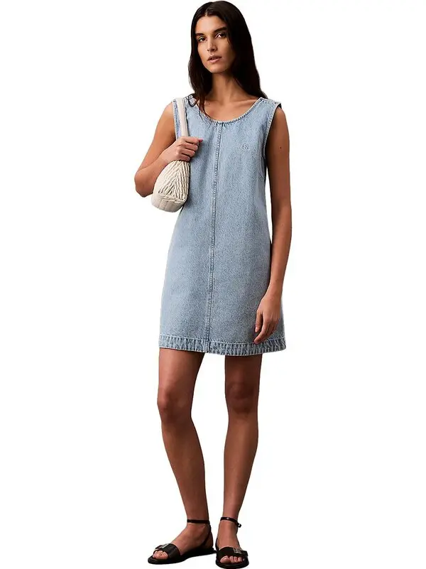 Calvin Klein Denim Sleeveless Mini Dress - Vintage Cobalt