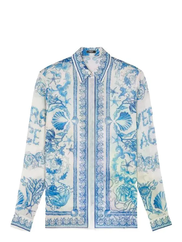 Versace Underwater Barocco Crêpe Shirt - Neutrals