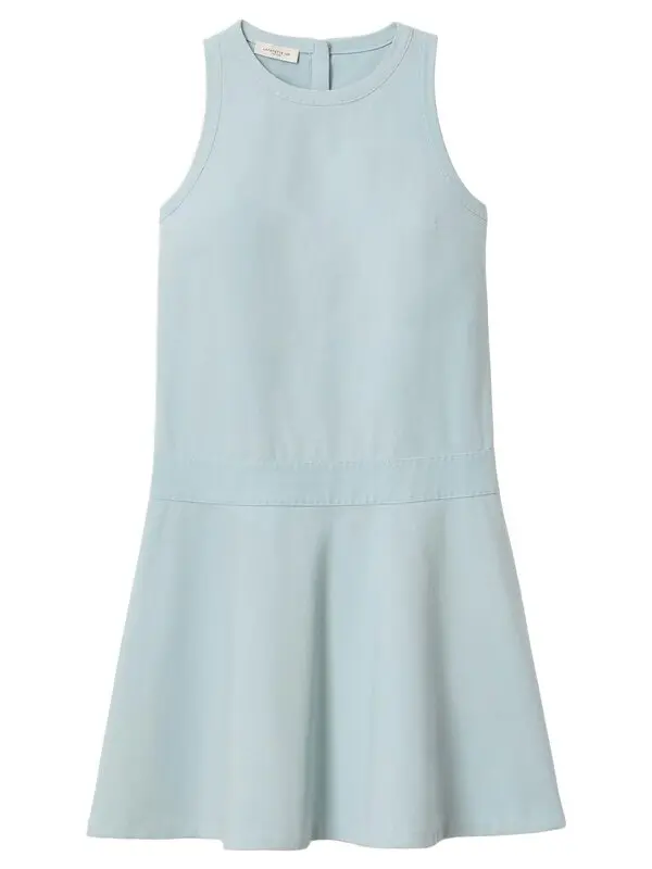 Lafayette 148 New York Petite Sleeveless Drop Waist Dress - Blue Dust