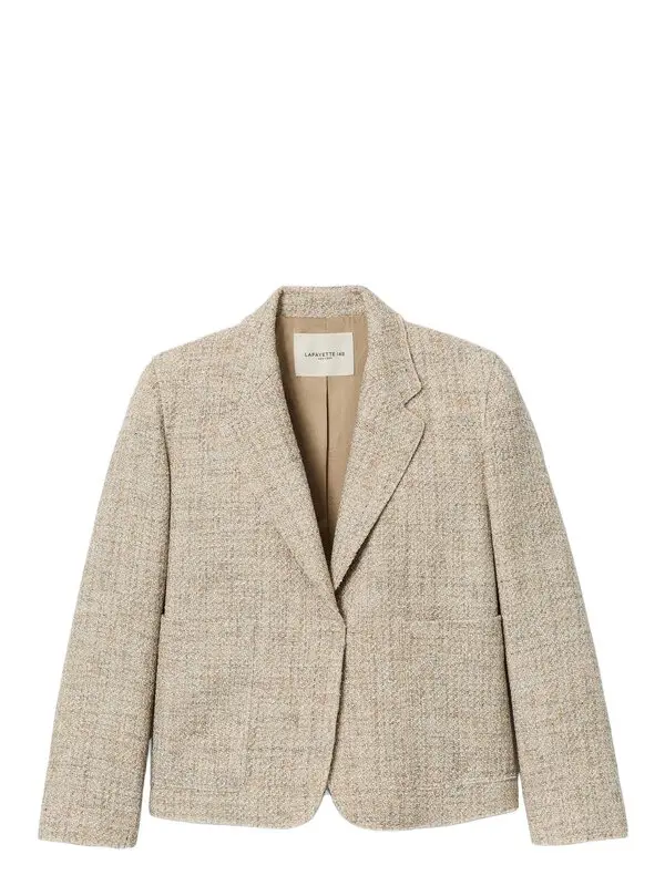 Lafayette 148 New York Cotton-blend Twill Cropped Blazer - Natural Multi