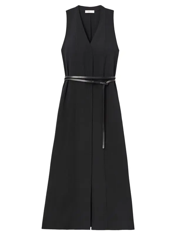 Lafayette 148 New York Organic Stretch Silk Midi Dress - Black