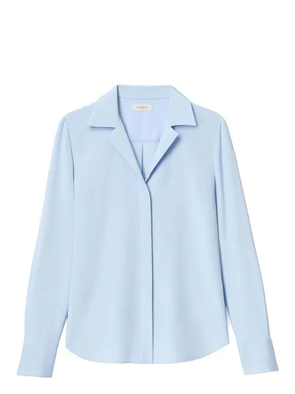 Lafayette 148 New York Organic Stretch Silk Blouse - Bluebell