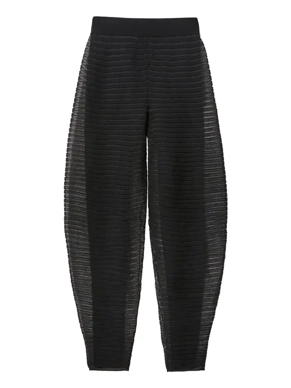 Lafayette 148 New York Silk Crepe Pleated Knit Pant - Black