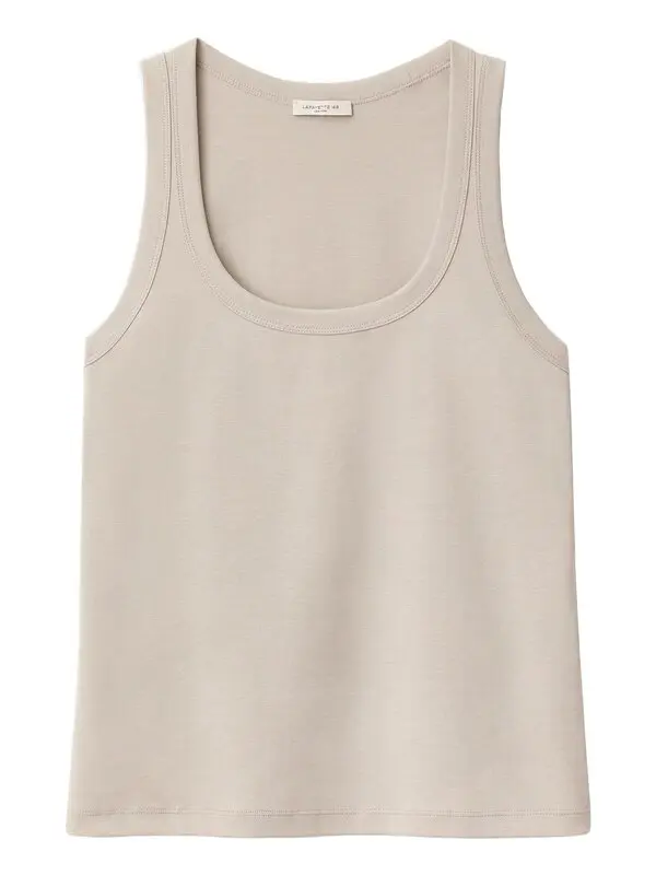 Lafayette 148 New York Stretch Cotton Rib Tank - Cement