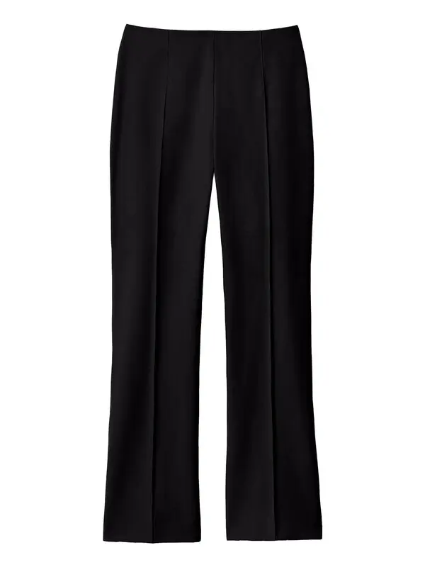 Lafayette 148 New York Stretch Cotton Twill Flared Ankle Pant - Black
