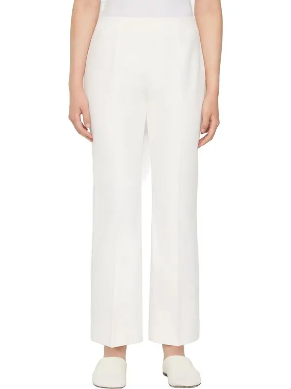 Lafayette 148 New York Stretch Cotton Twill Flared Ankle Pant - Sea Salt