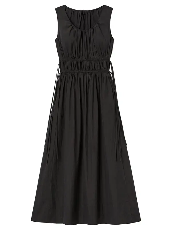 Lafayette 148 New York Travel Cotton Midi Dress - Black