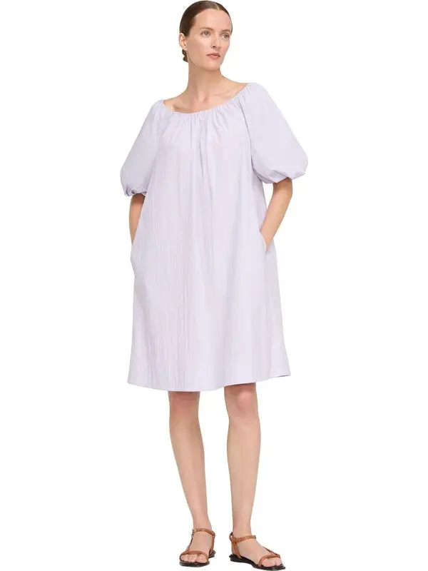 Lafayette 148 New York Travel Cotton A-line Dress - Arctic Amethyst